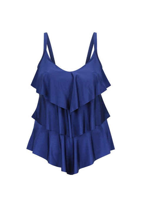 Metallic Navy Tankini Top | Plus Size 3 Tier B-G Cup | Curvy Swimwear ...