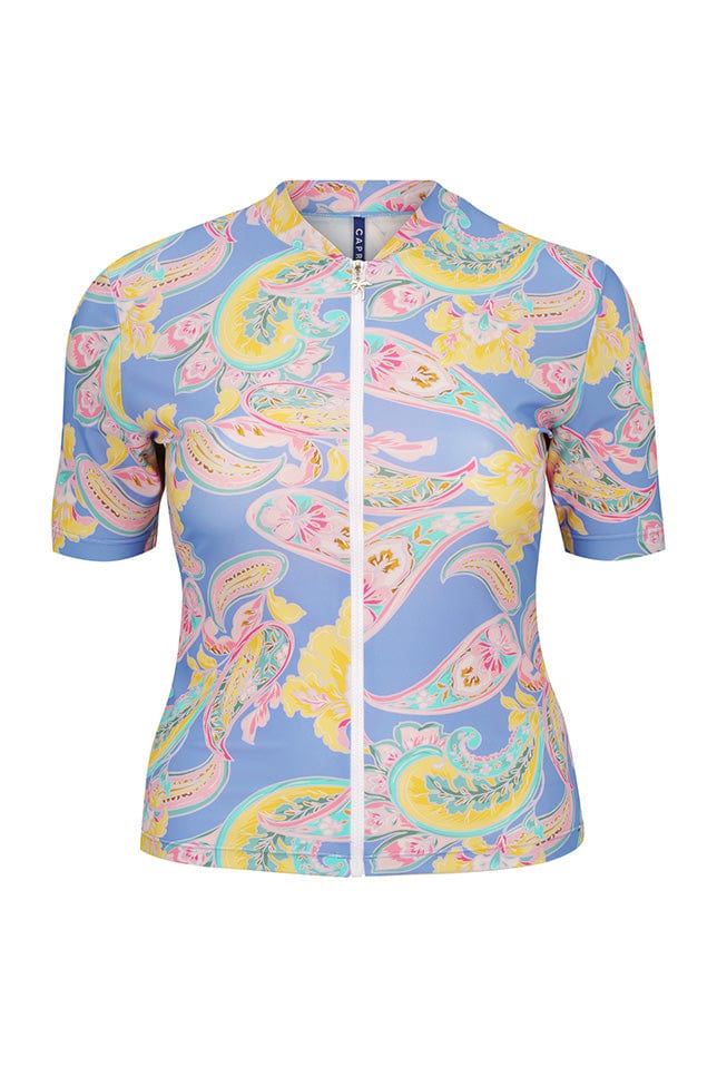 Paisley Pop Short Sleeve Rashie | Plus Size Rash Vest UPF 50+ | Curvy ...